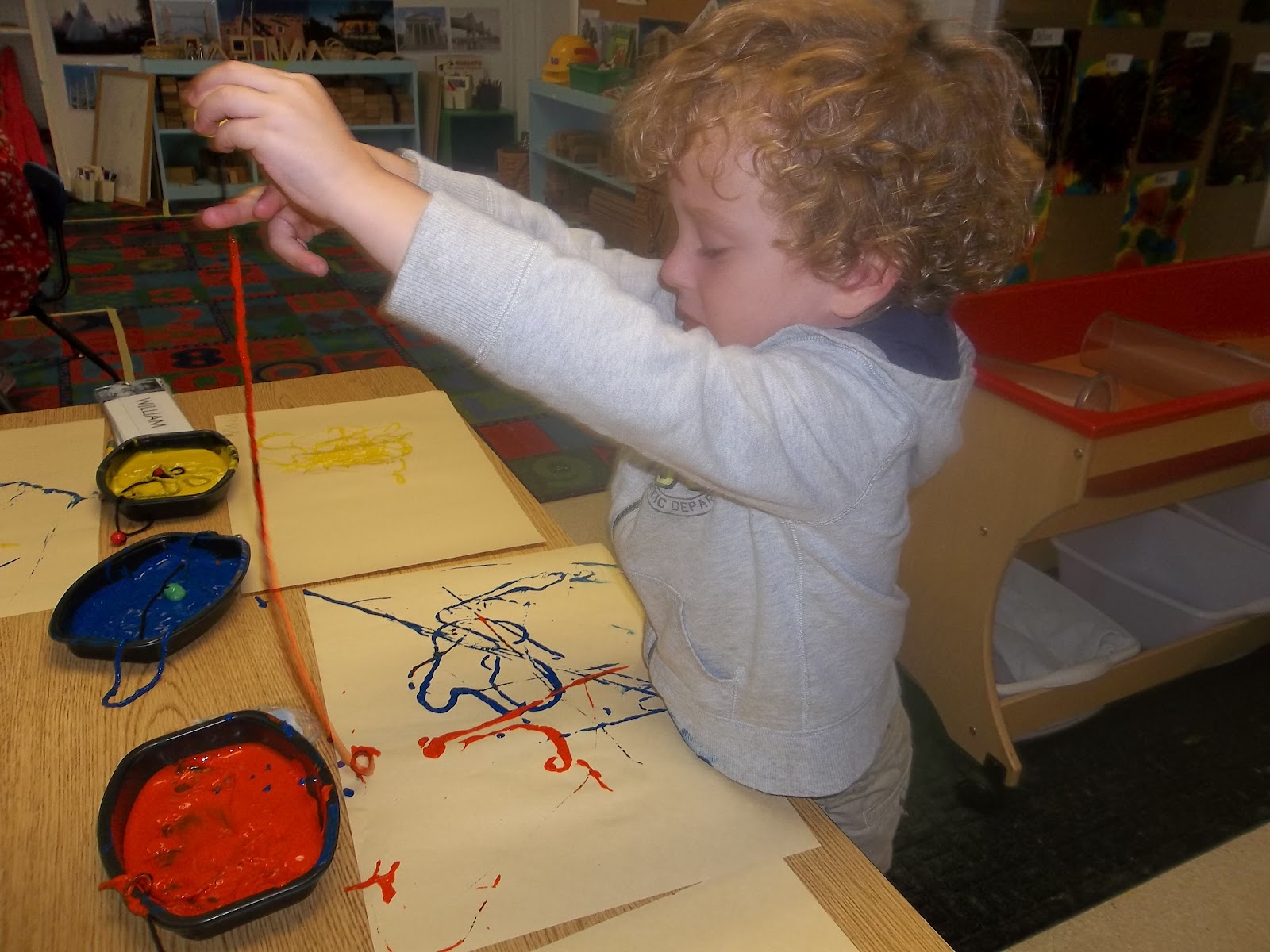 Playfully Learning: Yarn Painting