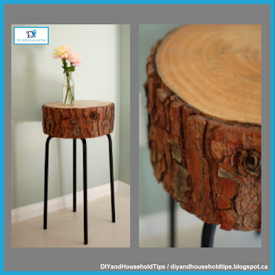 DIY And Household Tips: DIY Log Side Table