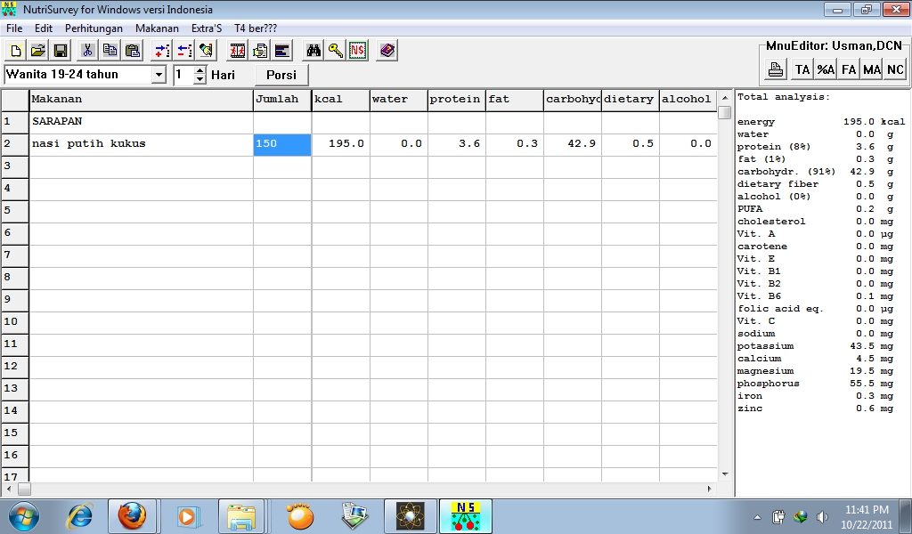 NUTRICLIN VS NUTRISURVEY