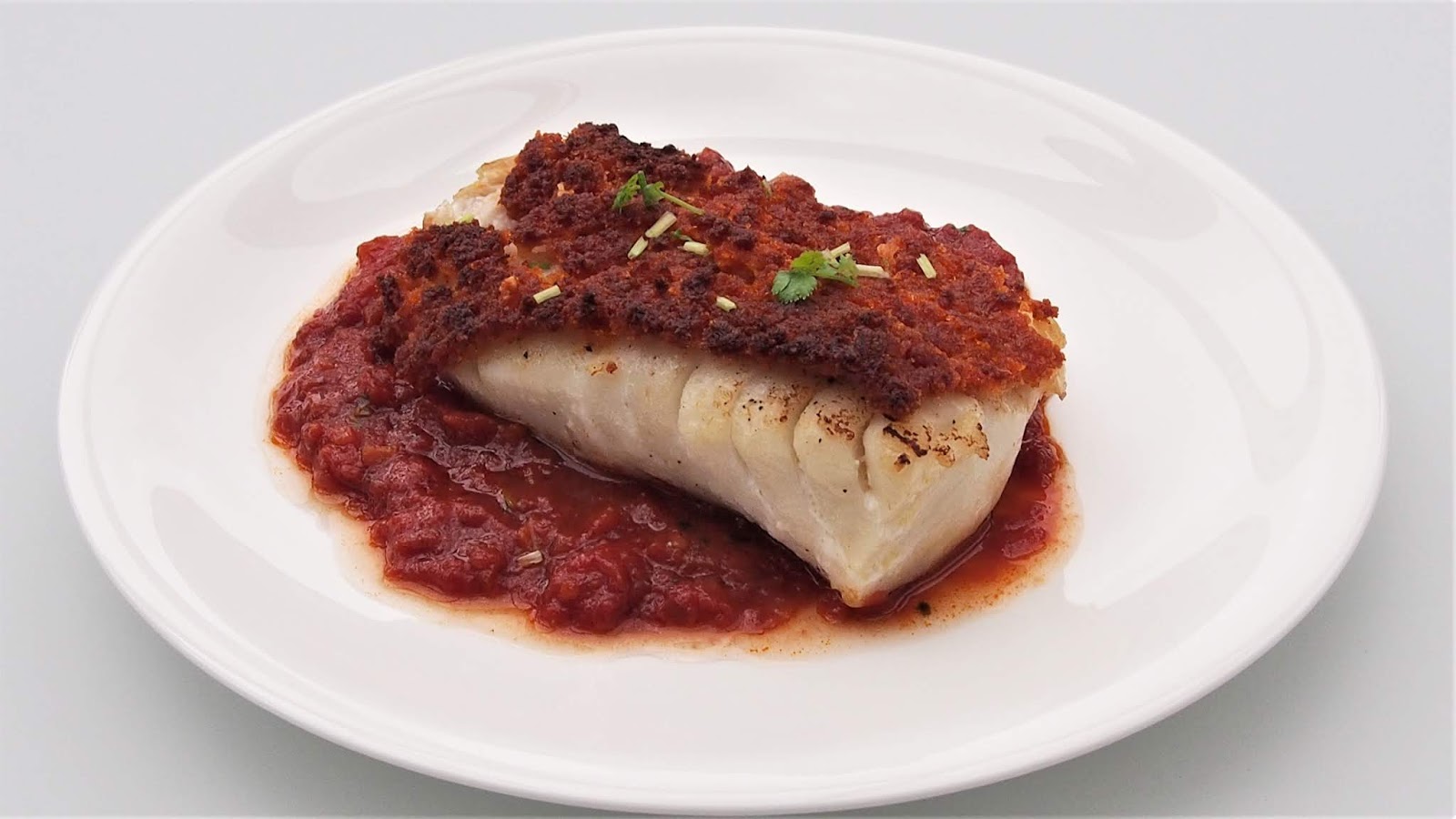Cod with chorizo crust - Kitchen Exile