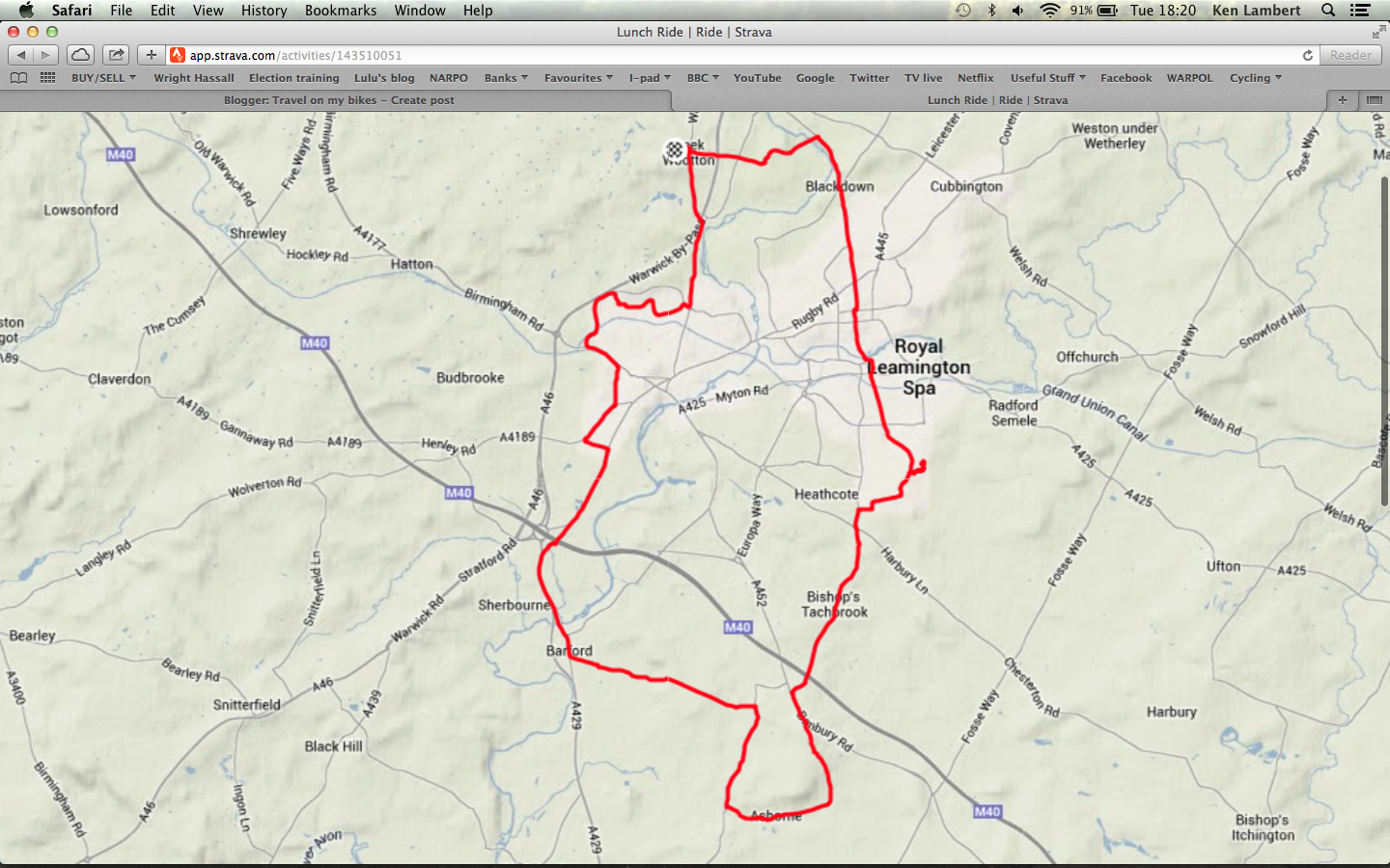 Travel on my bikes: 20th May 2014 Whitnash Wander