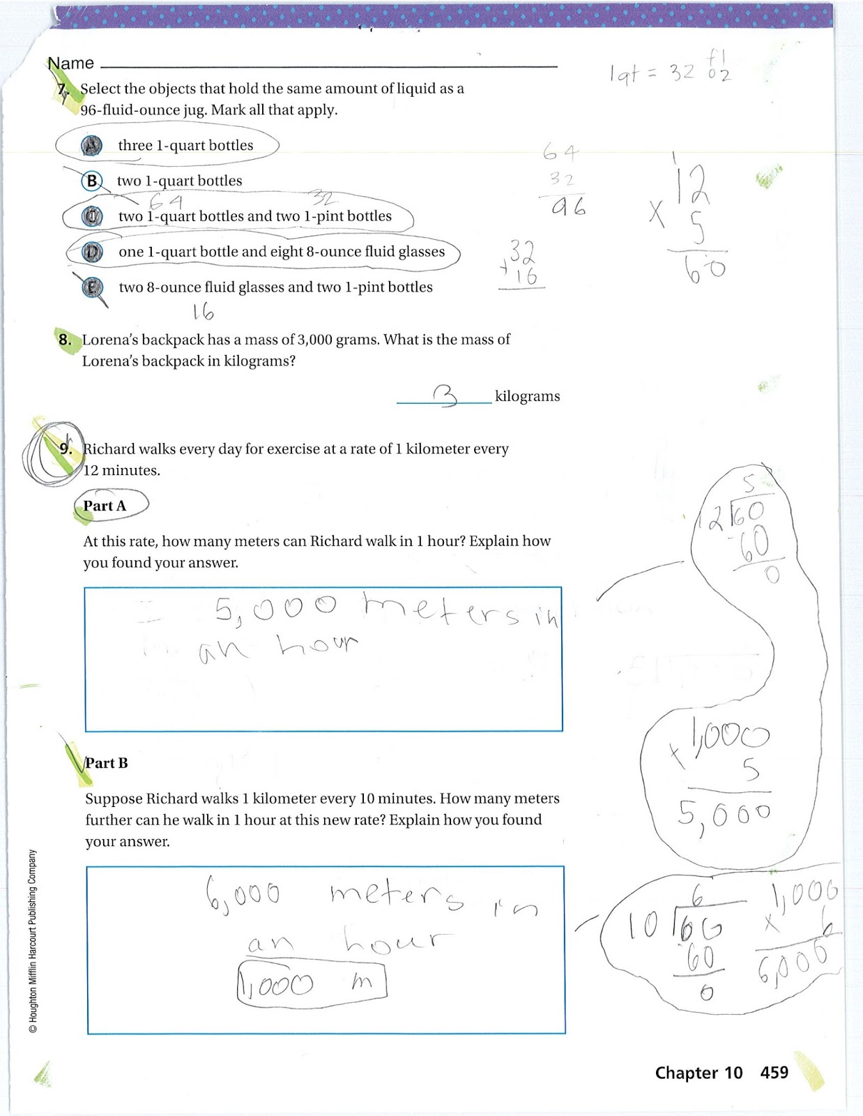 M.I.A.: Go Math!: Chapter 10 Test