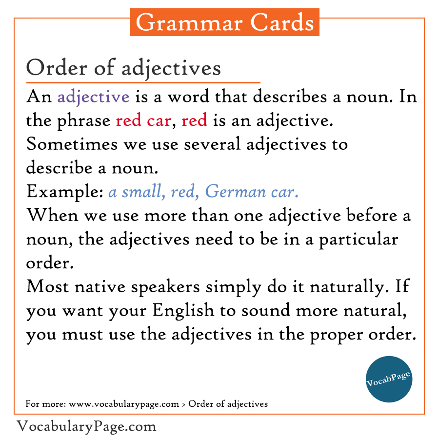 Order of adjectives