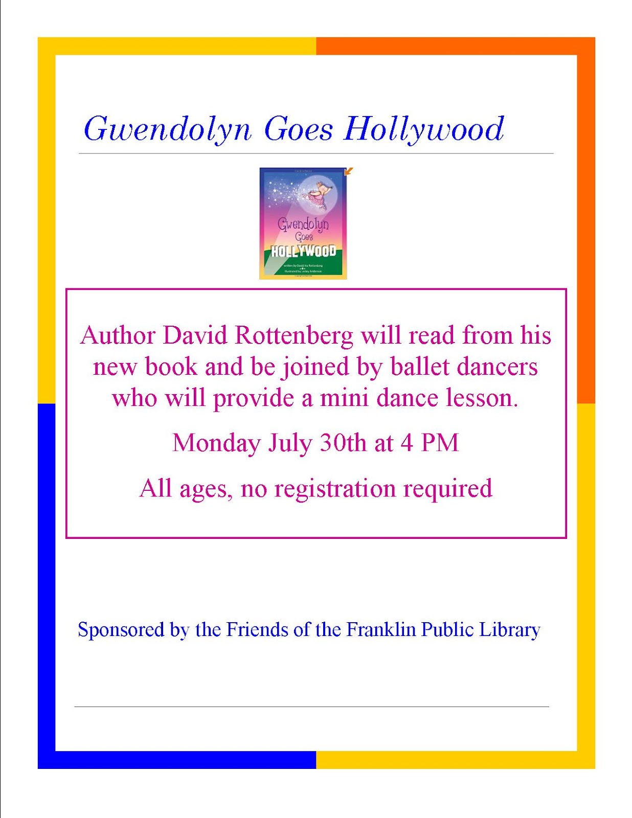 Franklin Public Library: David Rottenberg and Gwendolyn Goes Hollywood