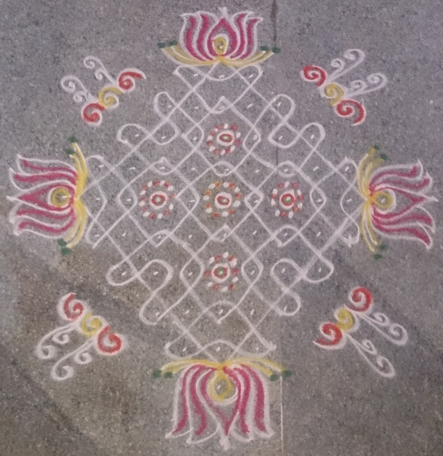 Muggulu blog: Melikala muggu with Lotus flower as border