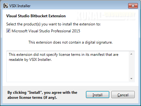Integrating Bitbucket extension to Visual Studio 2015/2017/2019