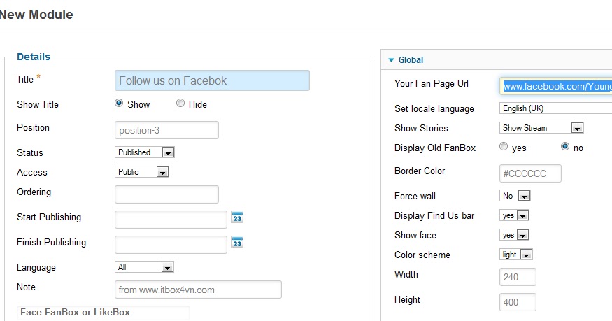 How To Add Facebook Fanbox or Likebox to Joomla! 2.5 - -- IT Box for VN