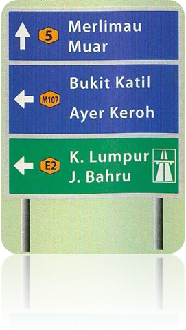 Jalan raya jalan kita....: KENALI PAPAN TANDA JALAN RAYA - Papan Tanda Arah