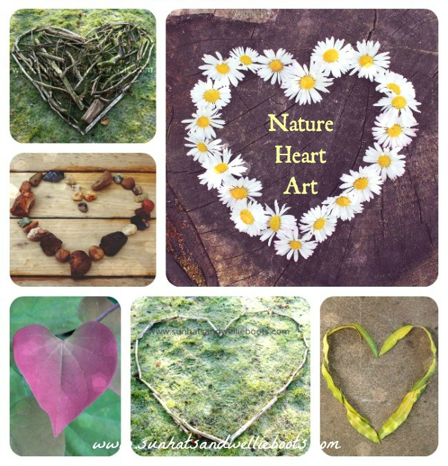 Sun Hats & Wellie Boots: Nature Heart Art - for Valentine's Day