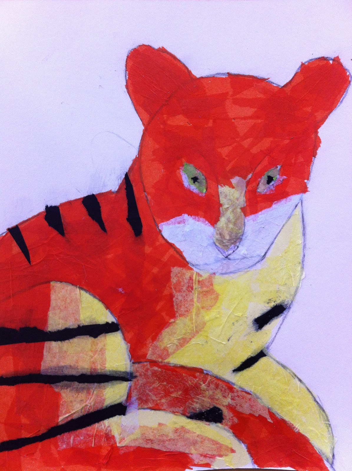 Fine Arts for Kids: Animal Portraits - Tissue paper collage