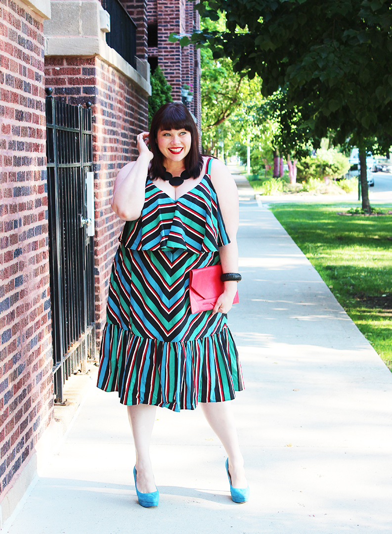 Plus Size Style OOTD: Stripes and Ruffles from Eloquii