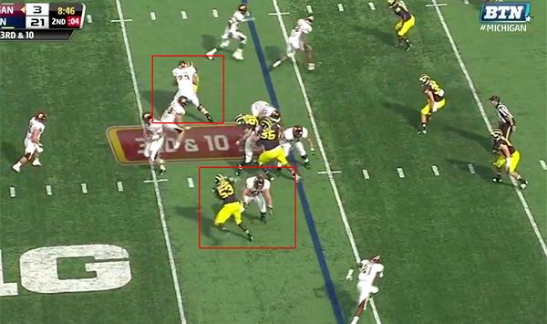 Burgeoning Wolverine Star: Wide nine defensive front