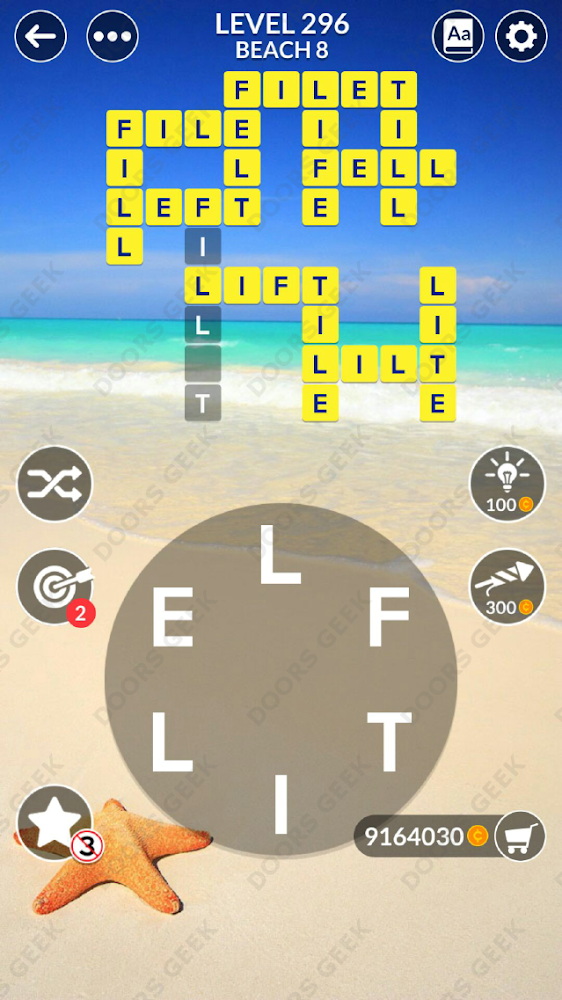Wordscapes Level 296 Answers ~ Doors Geek