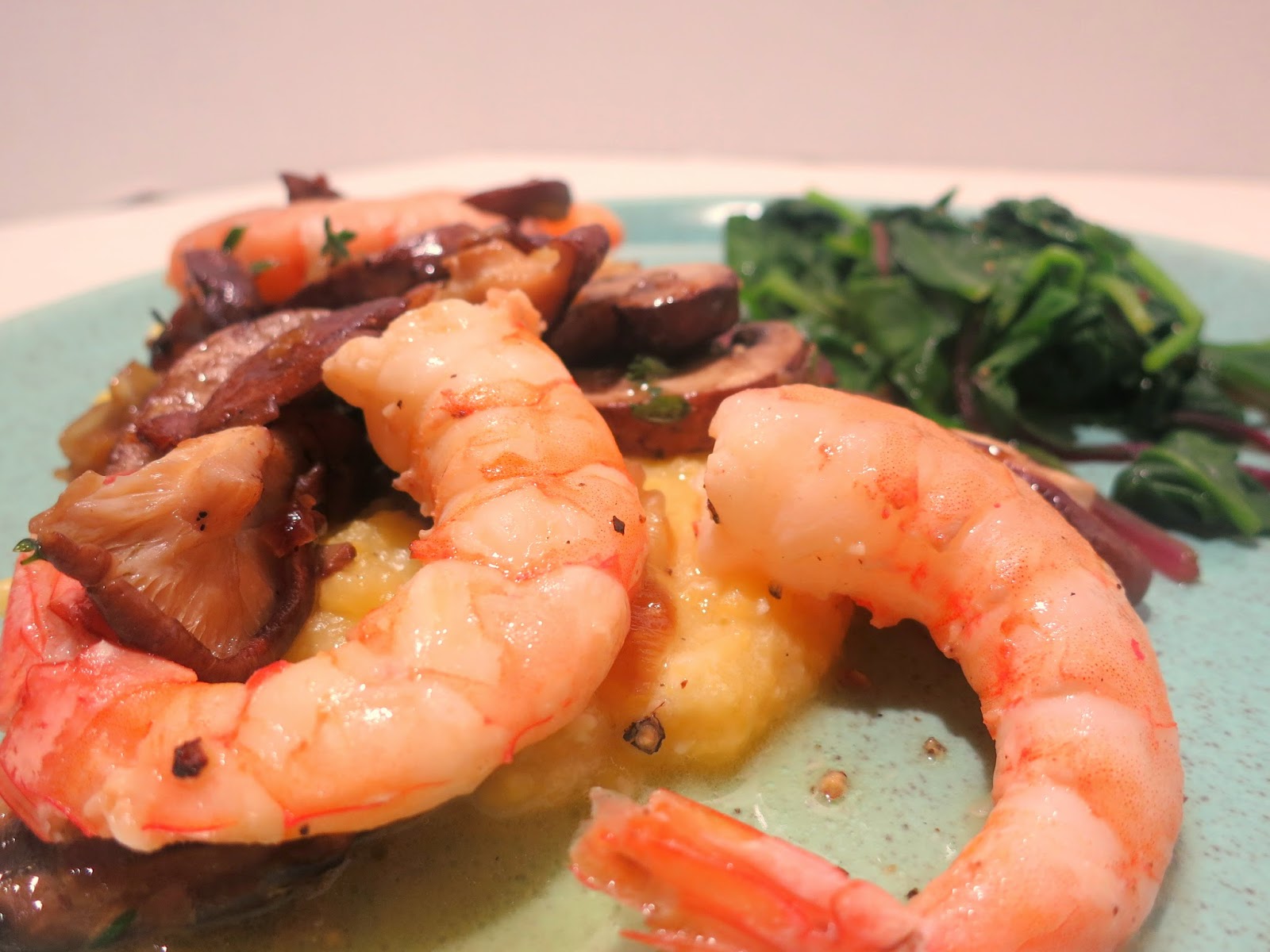 Eat Thrive Heal: Polenta, Shiitaki and Shrimp--A Meal for an Autumn Evening