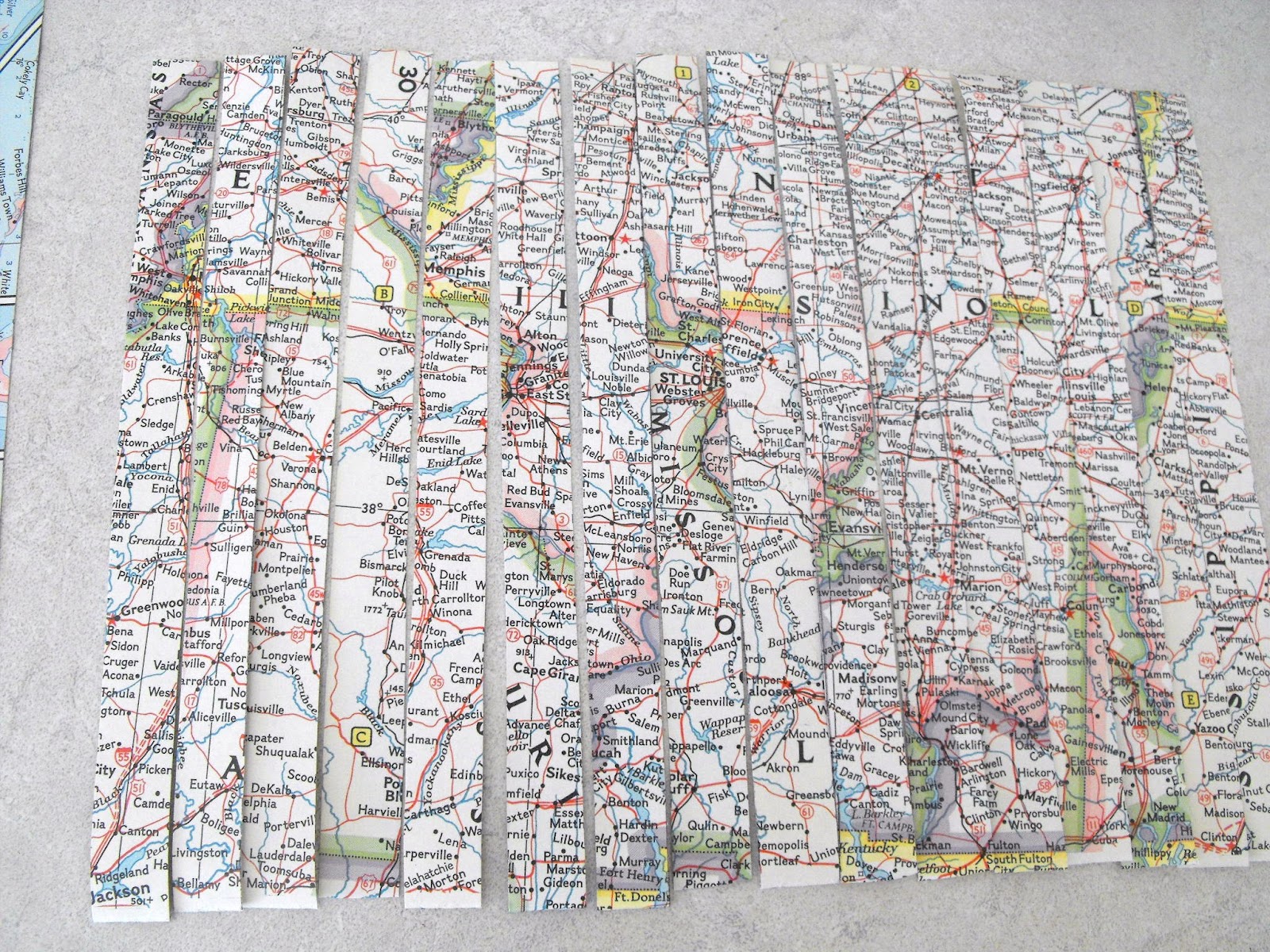 Ruby Murrays Musings: Ways with Vintage Maps - Woven Notebook Tutorial