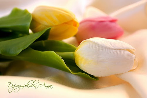 Atelie Cantinho DA ARTE: TULIPAS DE BISCUIT