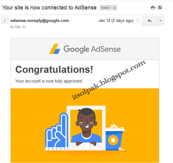Adsense Approvel on Blogger Blog with Proof - ITSolPak