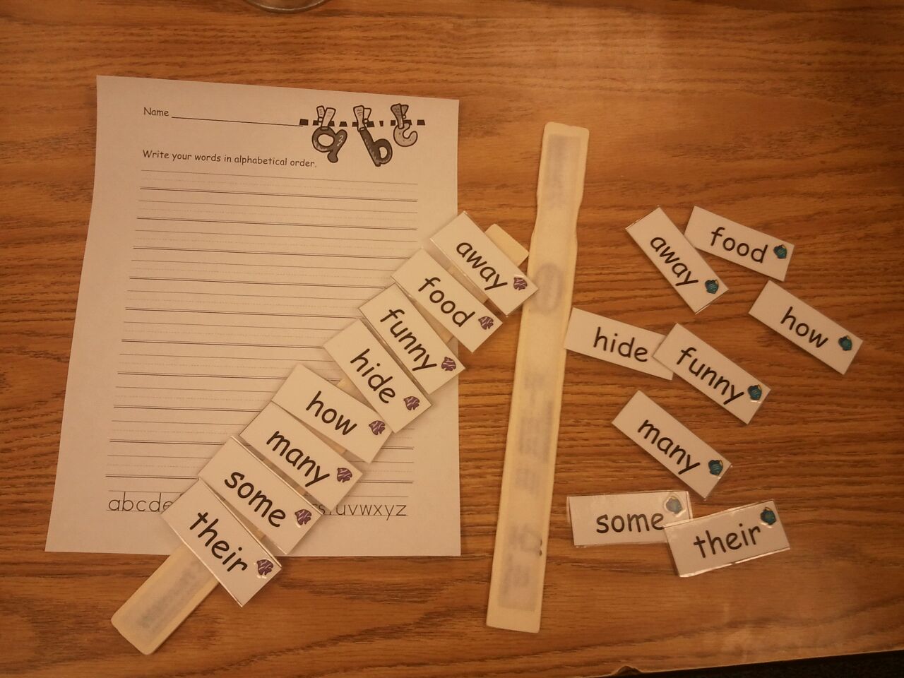Harcourt Trophies Reading Ticket: Alphabetizing Sight Words Literacy ...