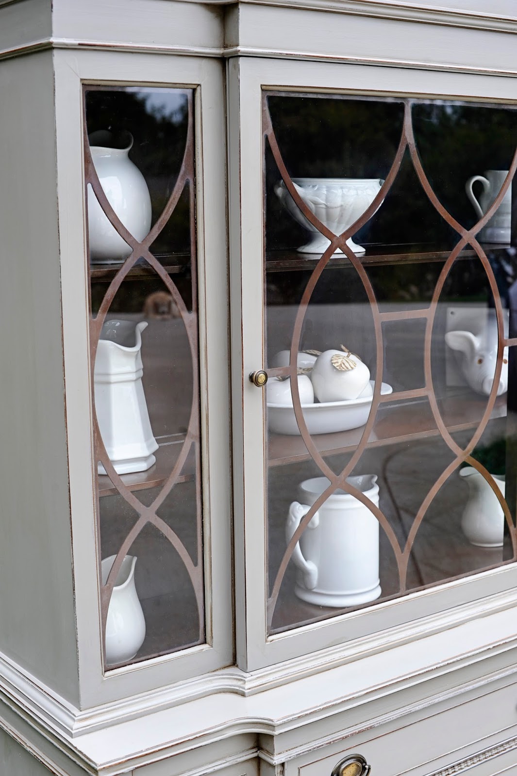Need A Latte Mom: French Linen China Cabinet {Asheville Furniture Painter}