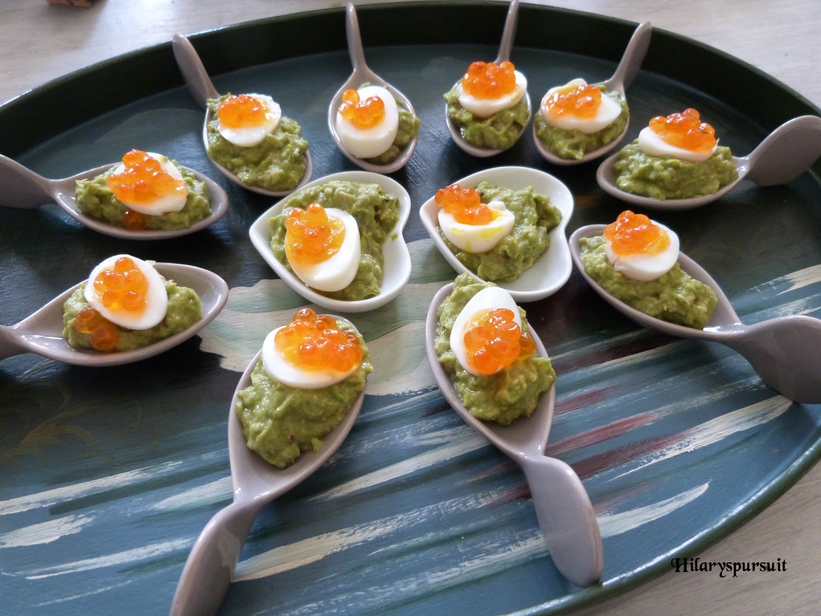 Dans la cuisine d'Hilary: Bouchées oeuf de cailles mollet au guacamole ...