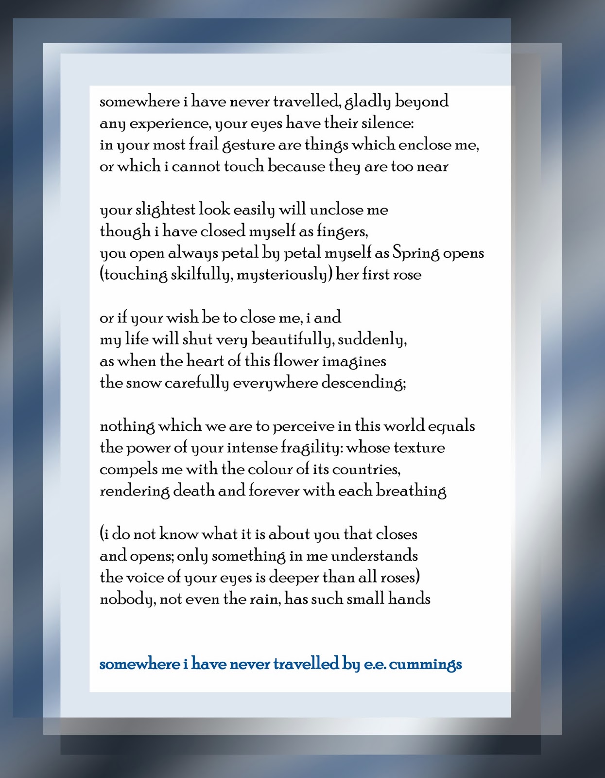 Mary's Be a GoodDog Blog: e.e.cummings love poems