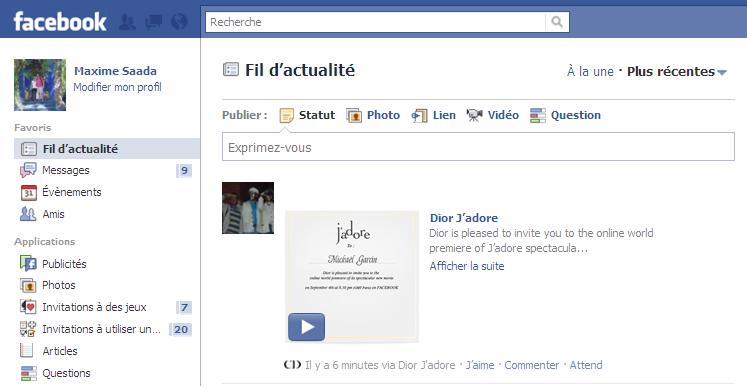 Dior lance en exclusivité mondiale sur Facebook son prochain film J ...