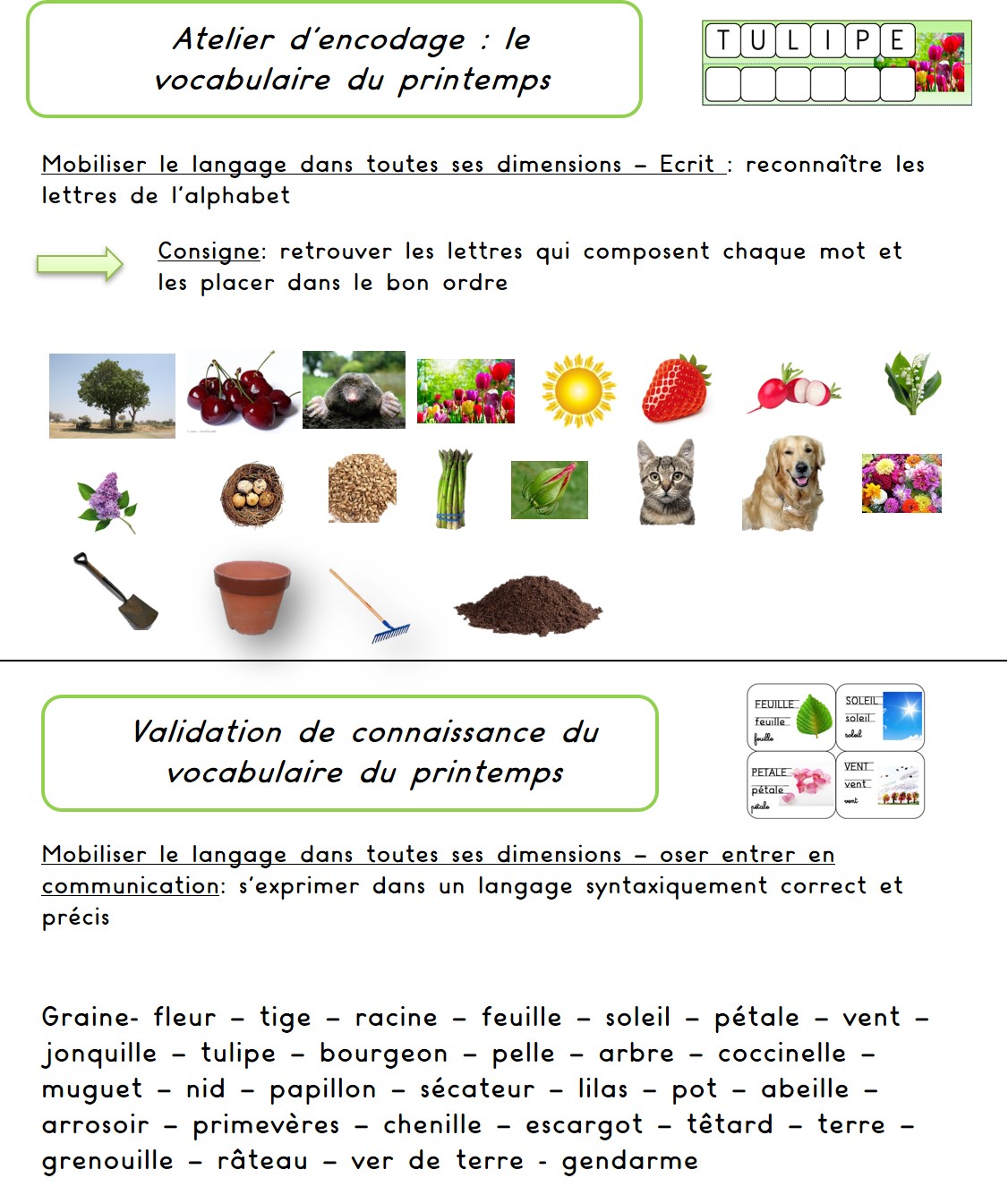 Les jeux de Jean Noël : Le printemps à la maternelle : ateliers et ...