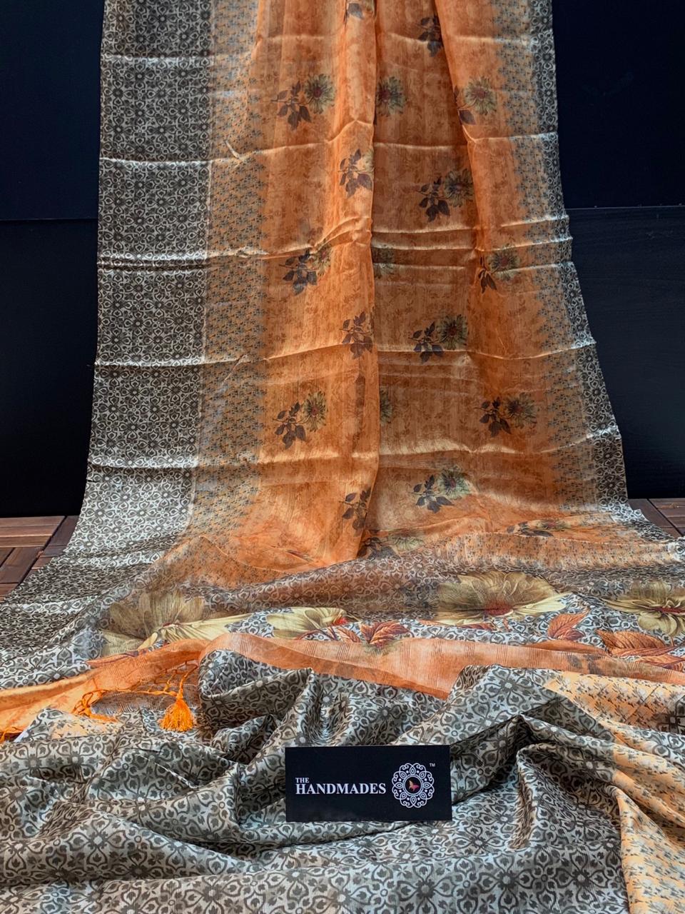 Malbari silk sarees with digital print