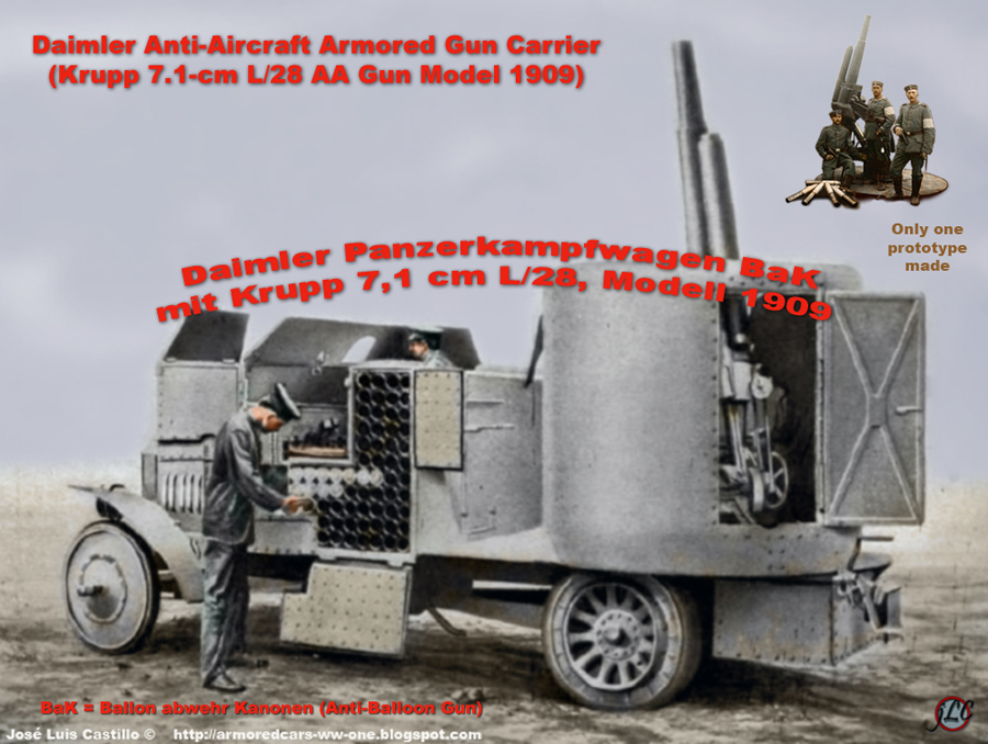 Armored Cars in the WWI: Daimler Anti-Aircraft Armored Carrier with ...