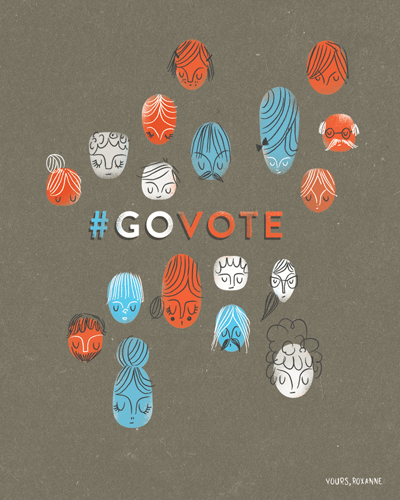 "Go Vote" illustrations by artists | How About Orange