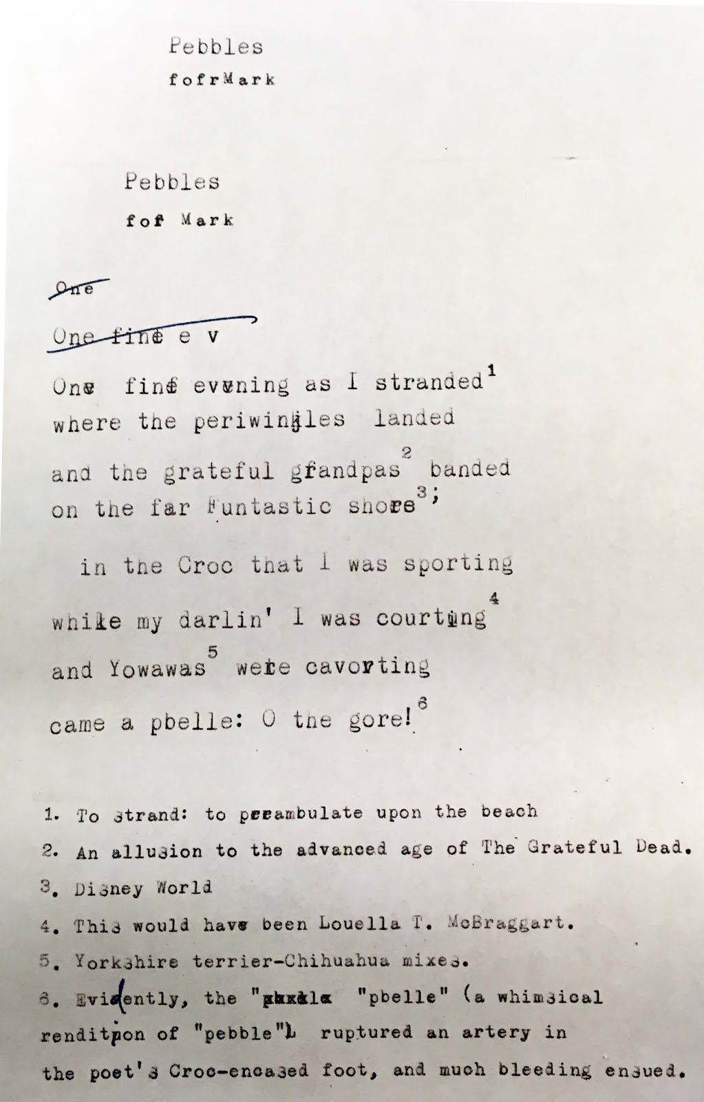 Poem of the day: pebbles/ /THE TYPEWRITER REVOLUTION