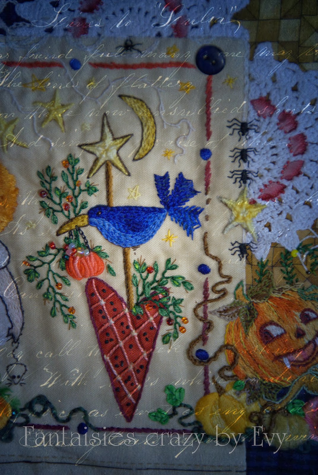 Fantaisies Crazy by Evy: Halloween crazy quilting