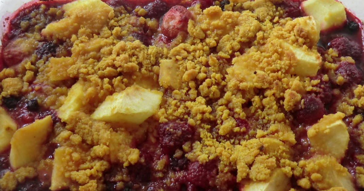 Crumble aux fruits rouges et aux pommes sans gluten et sans lactose ...