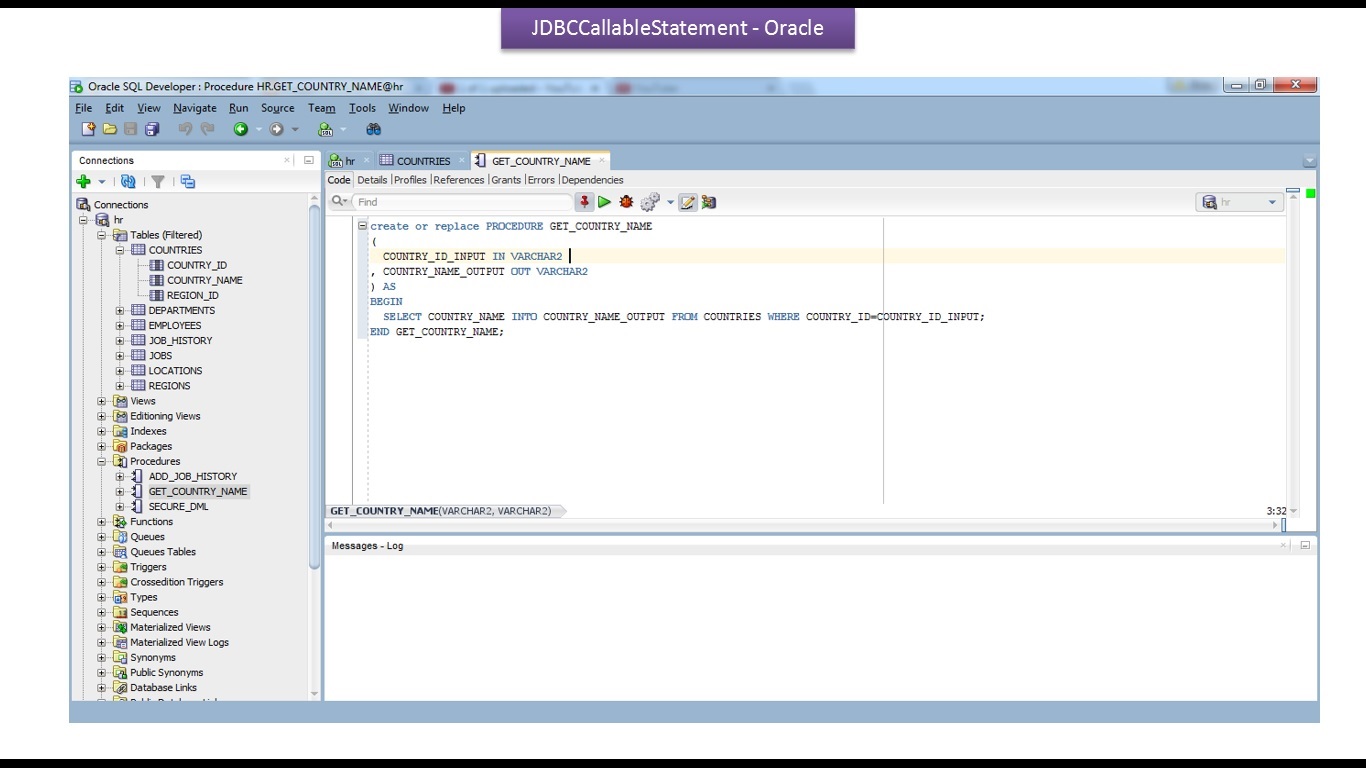 Java Ee Jdbc Callablestatement In Out Parameters Oracle