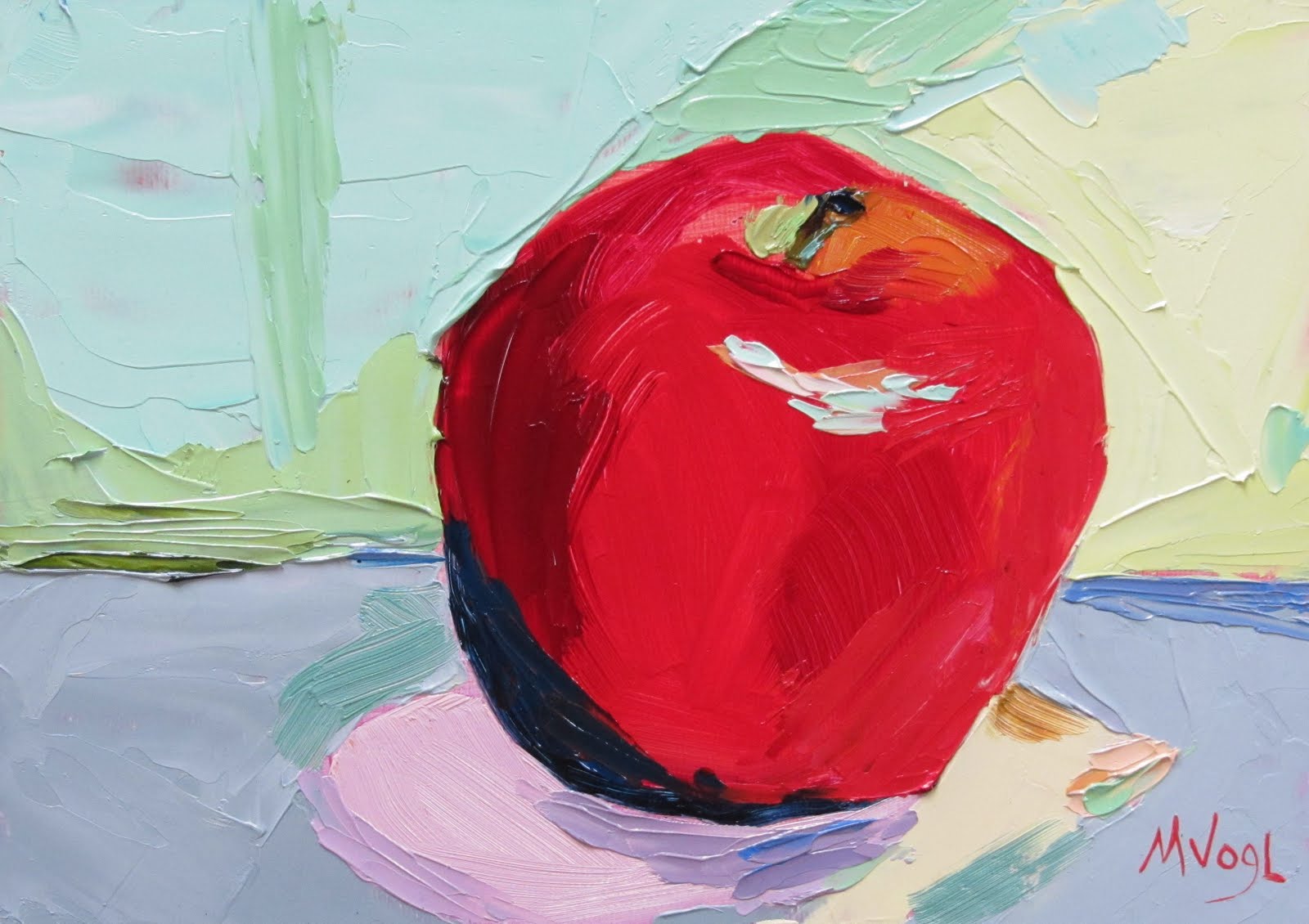 Marissa Vogl Fine Art: Abstract Modern Painting 'Sweet Temper': Red ...