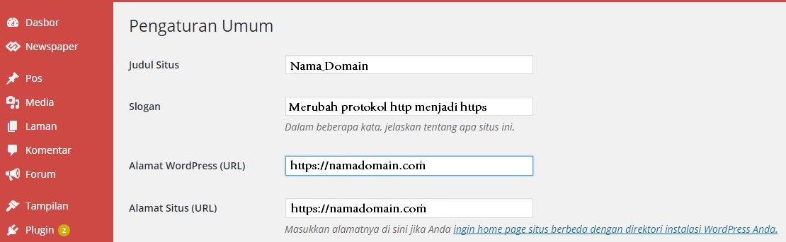 Cara Merubah HTTP ke HTTPS di Situs Wordpress