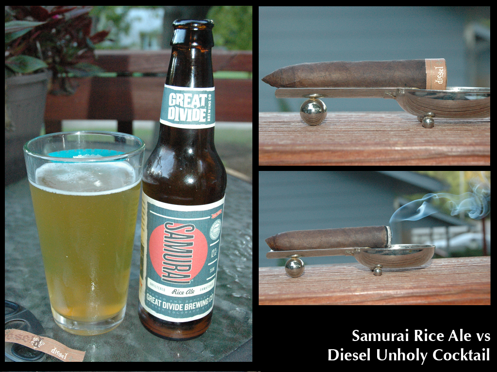 Puffs and Pints: Great Divide - Samurai Rice Ale vs. Diesel Unholy Cocktail