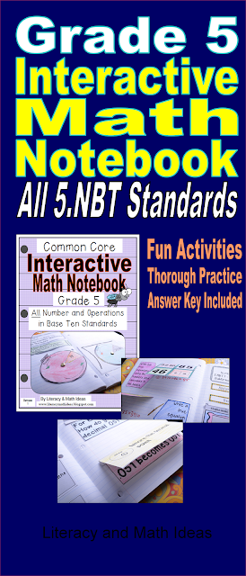 Literacy & Math Ideas: Common Core Grade 5 Interactive Notebook (Number ...