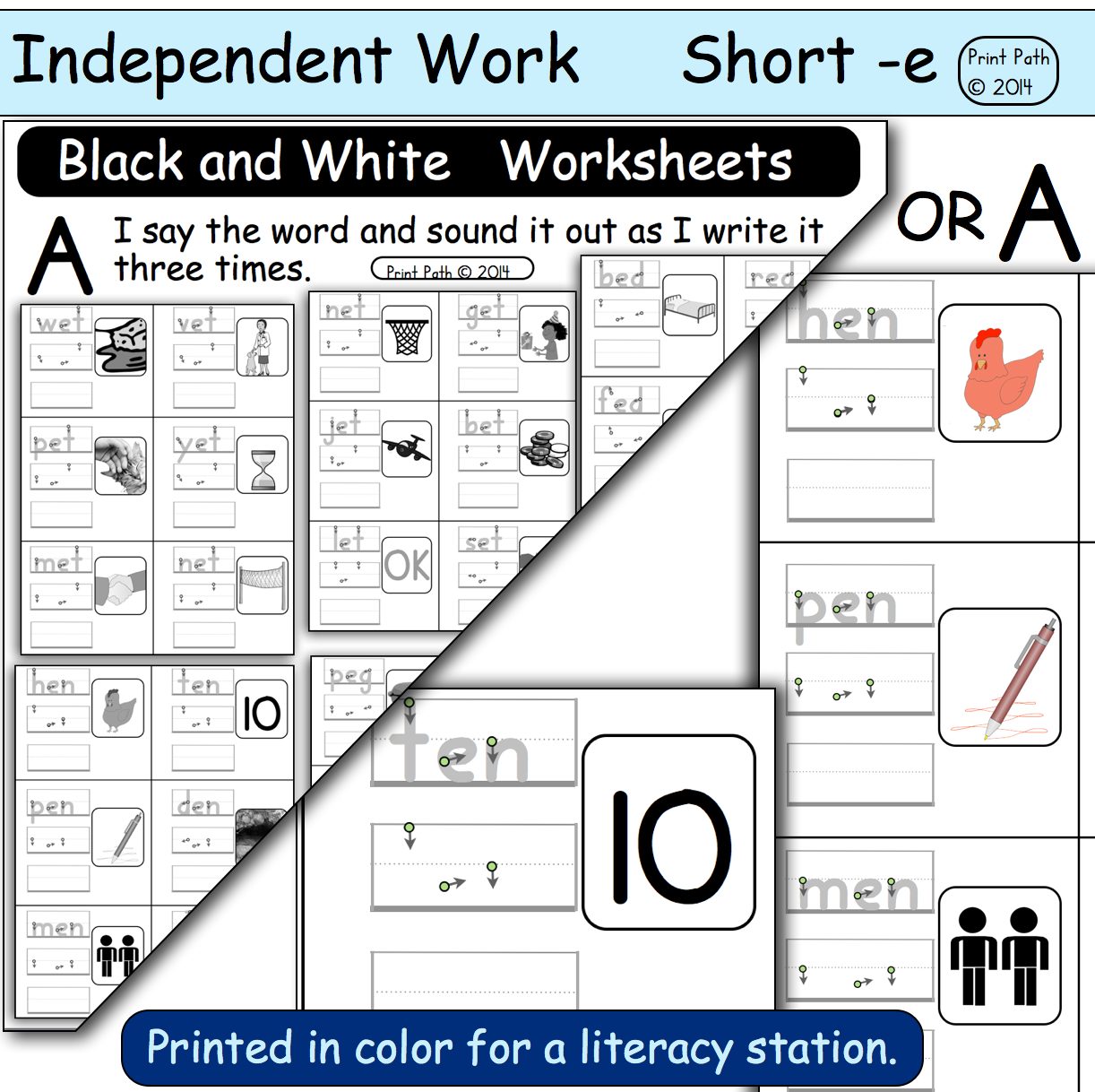Capitals First! by Print Path: CVC Independent Work: Short Vowel Word ...