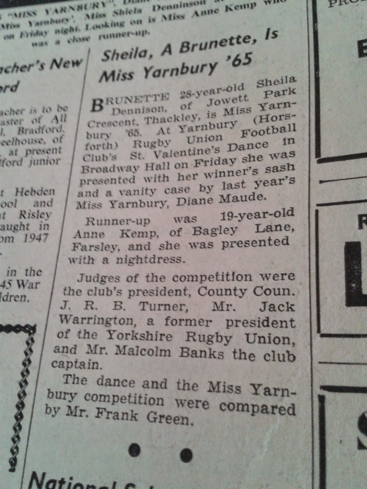 Horsforth Museum: Miss Yarnbury result and the team to the Isle of Man ...