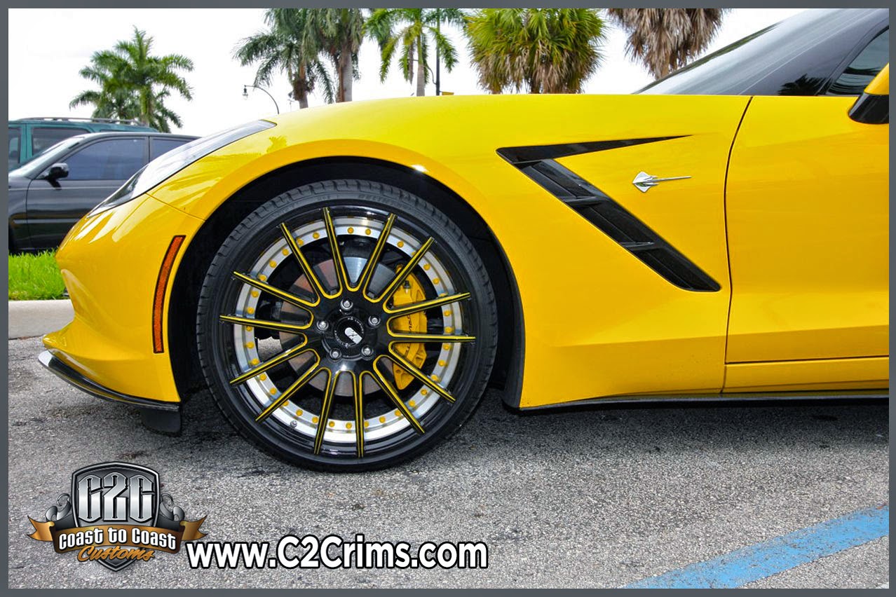 C2C Rims: 2014 C-7 Corvette Stingray Yellow with 20" XO
