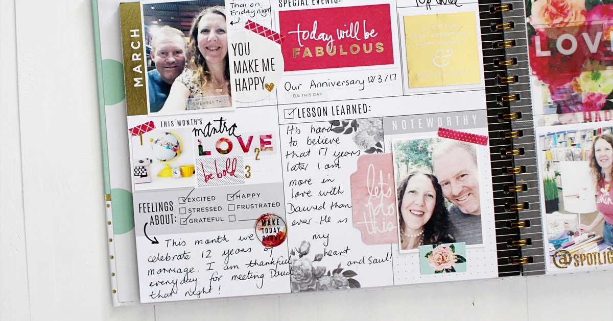 Glass Half Full: March Memory Planner pages and a fun Tab punch technique