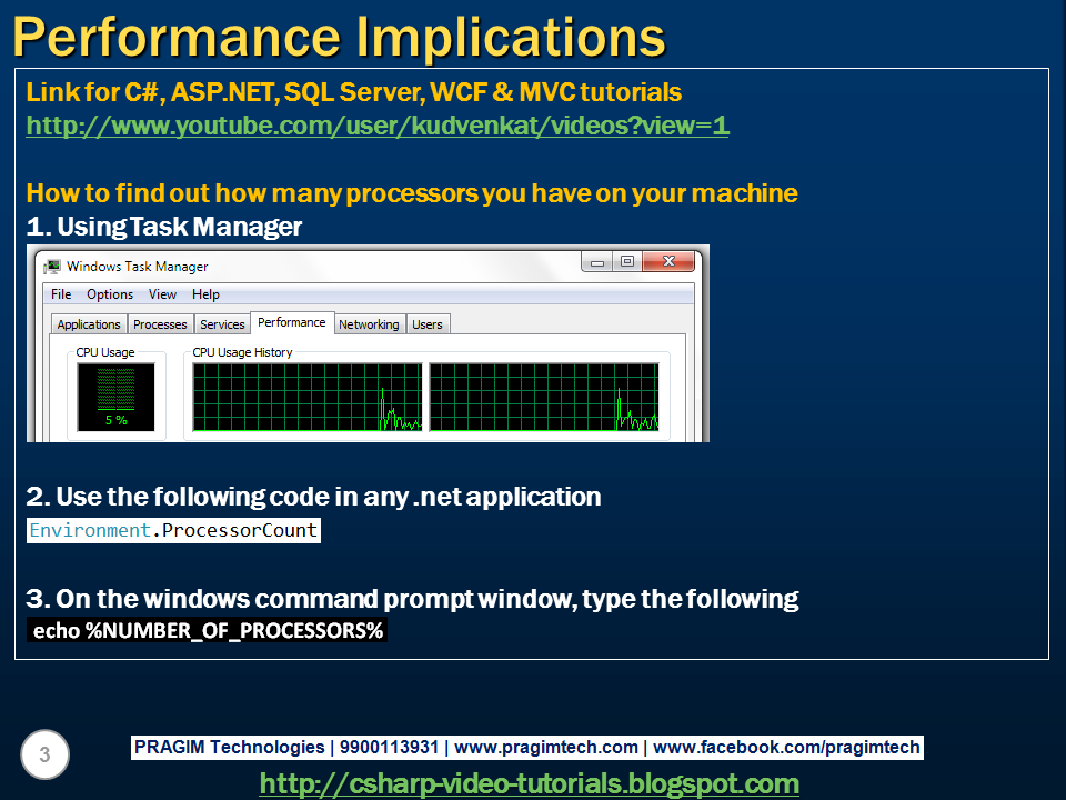 Sql Server Net And C Video Tutorial Part 97 Performance Of A Multithreaded Program