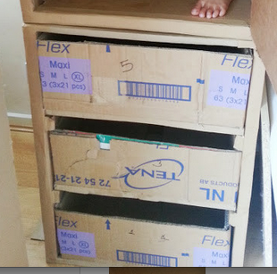 Artadium: GIANT Cardboard almirah with drawers