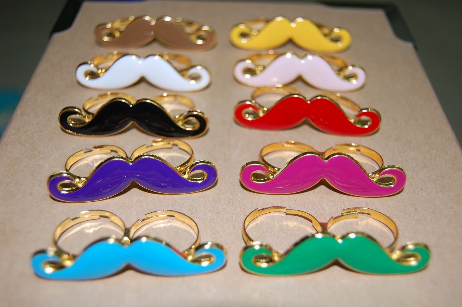 NameWhatYouWant: A280 Colourful Mustache Ring