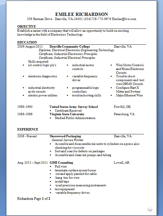 General Service Worker Sample Resume Format in Word Free Download