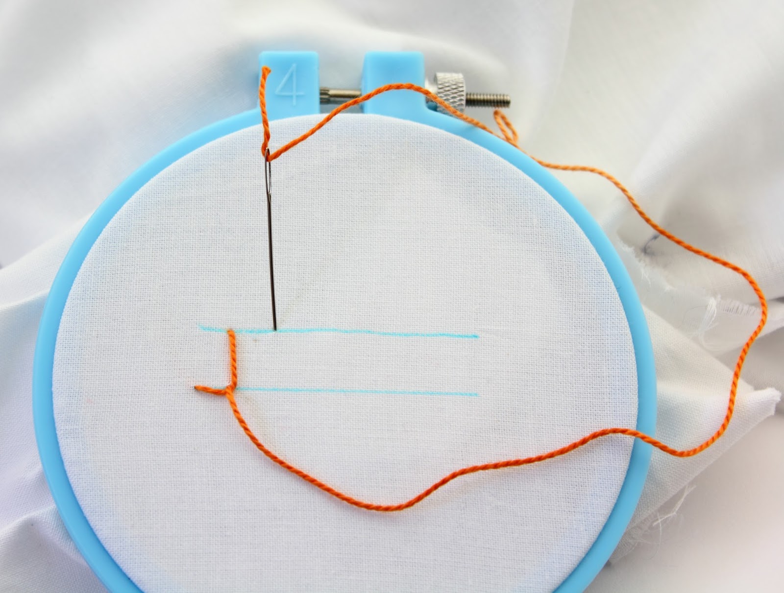 big B: 100 stitches - blanket stitch and feather stitch