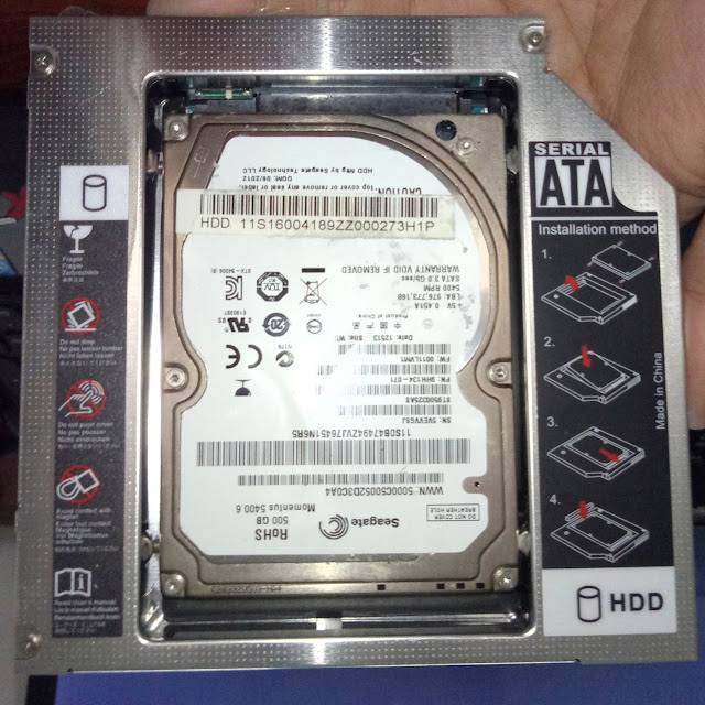 bagustris@/home: Mengganti HDD dengan SSD, CD-ROM dengan HDD