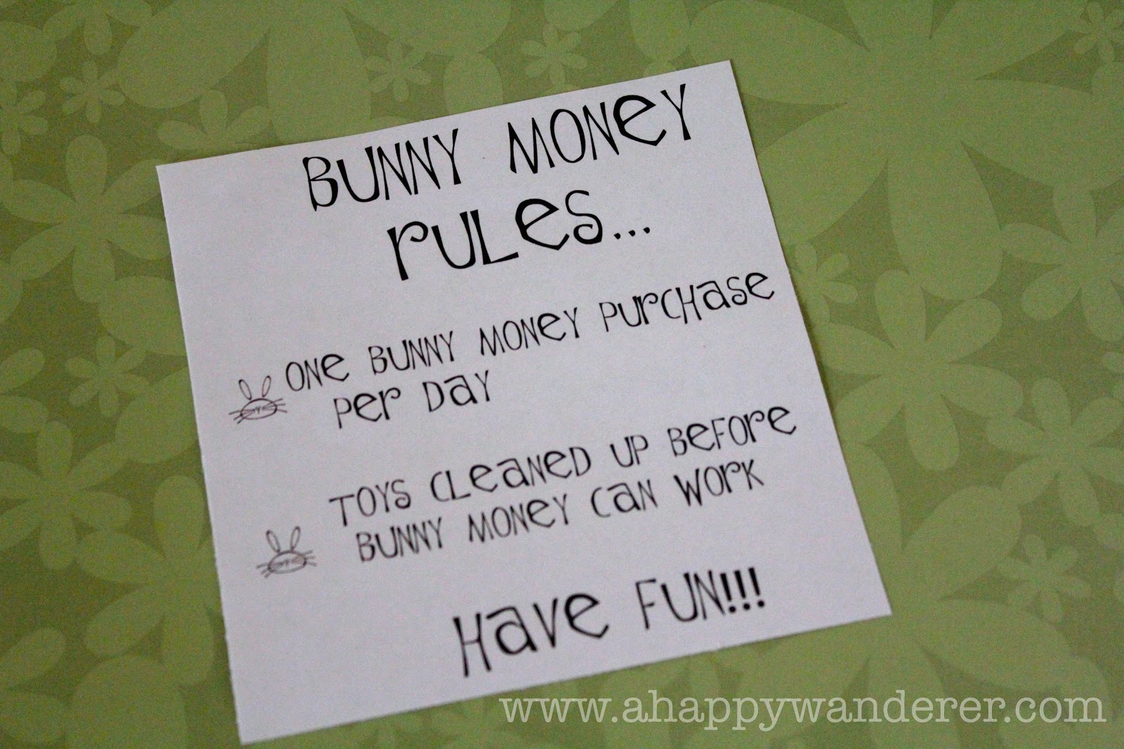 a happy wanderer: bunny money...