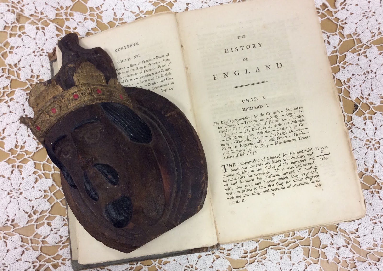 Ted Currie; Antique Head: King Richard The First In Carved Wood